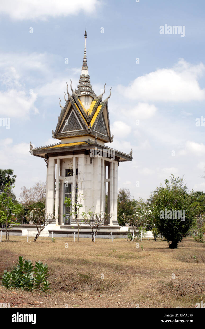 The memorial stupa at Choeung Ek (The Killing Fields) Cambodia Stock ...
