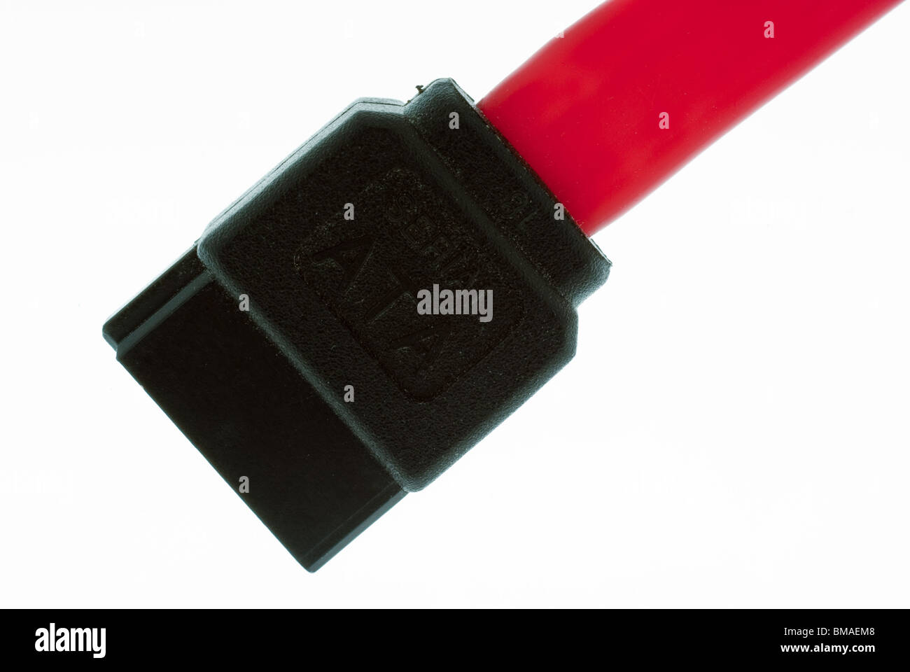 SATA connector and red cable isolated on white Stock Photo - Alamy