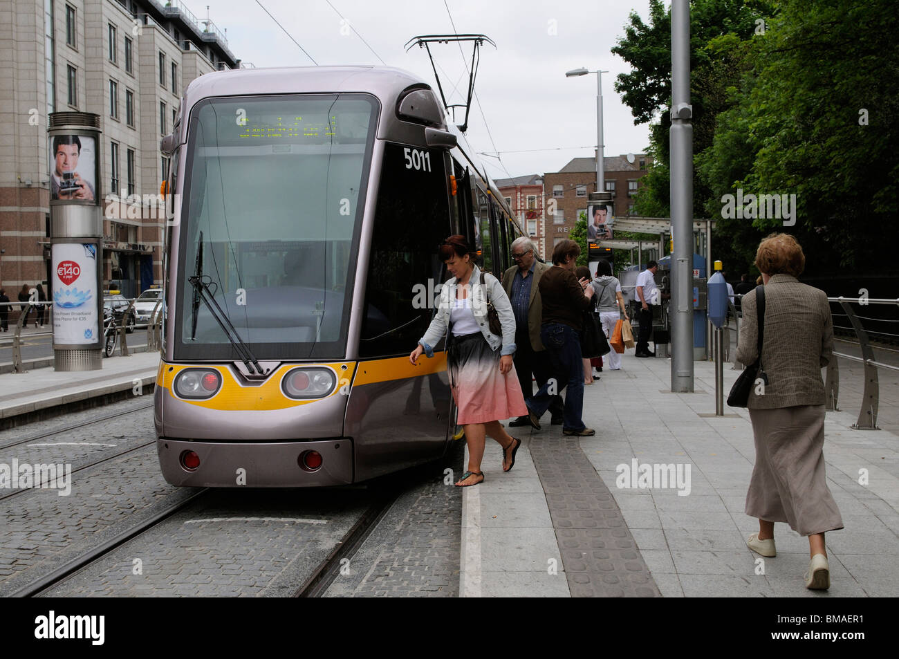 LUAS Light Railway transit system train at St Stephens Green Dublin ...