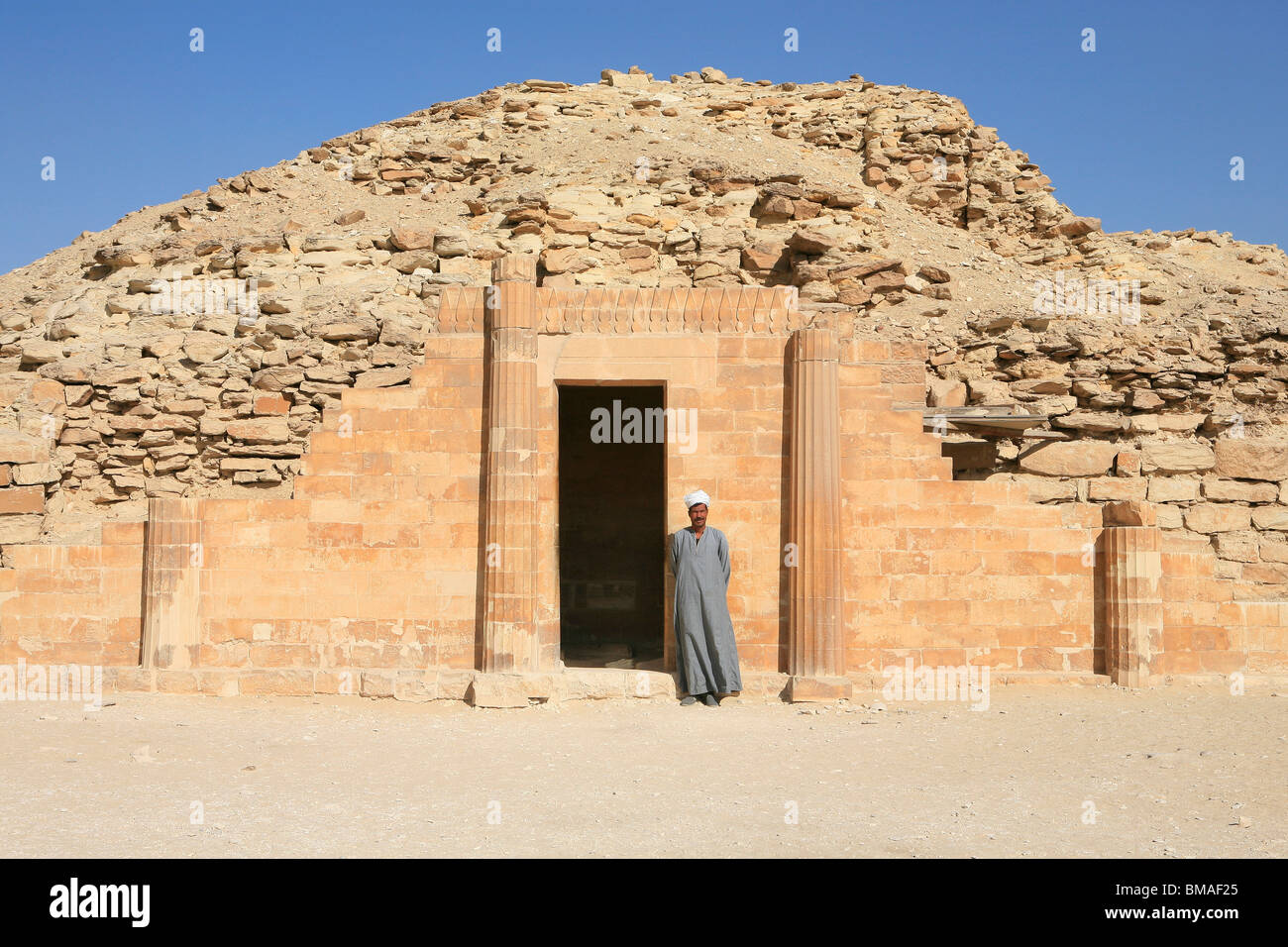 Entrance to the House of the South at the Djoser step pyramid complex ...