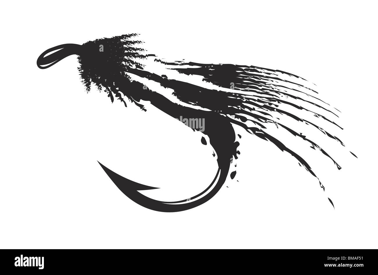 Fly fishing on white background Stock Photo - Alamy