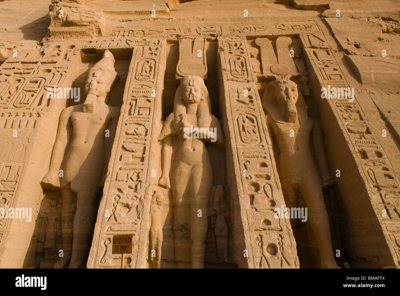 The Hathor Temple of Queen Nefertari at Abu Simbel in Egypt Stock Photo ...