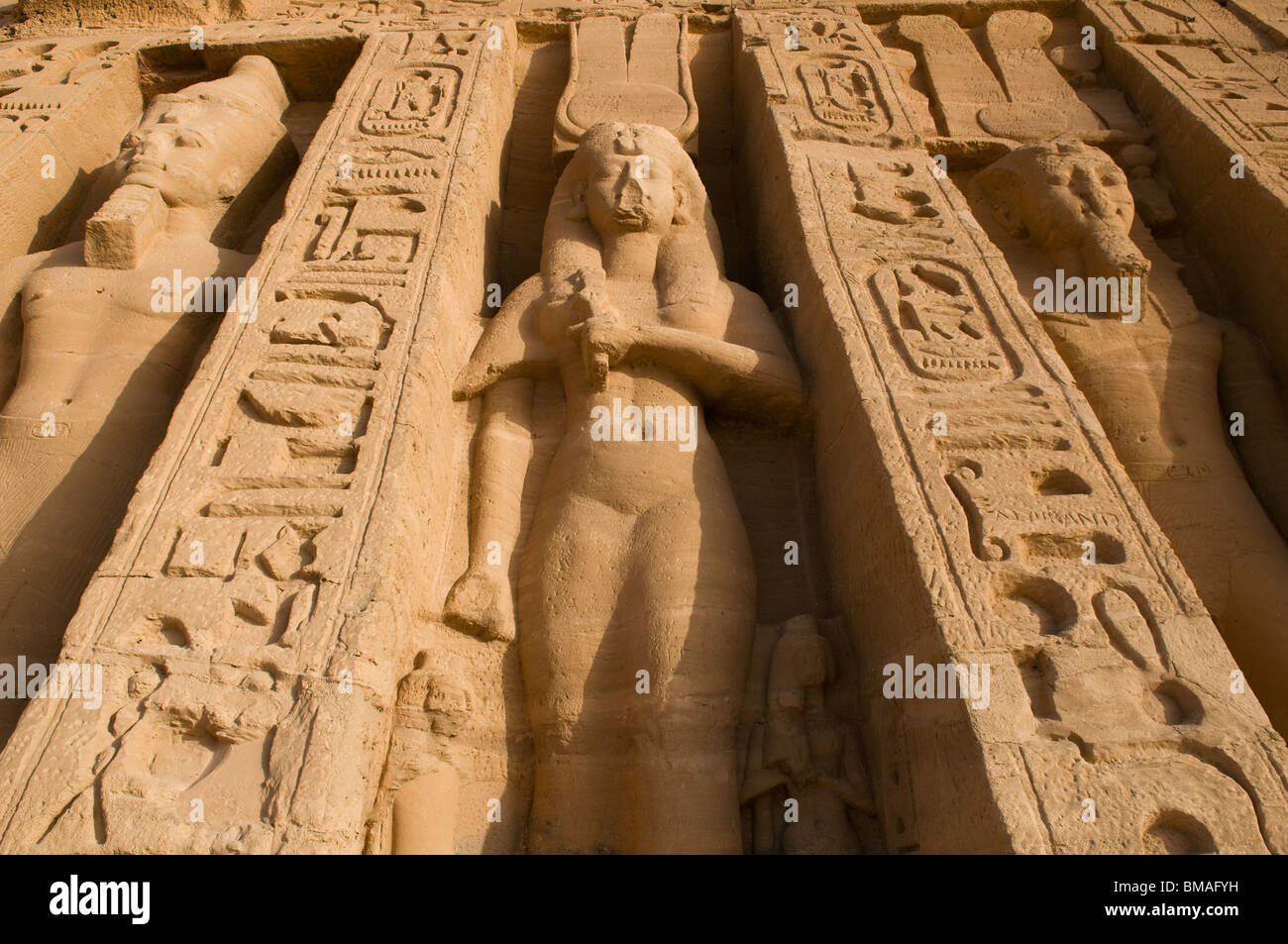 The Hathor Temple of Queen Nefertari at Abu Simbel in Egypt Stock Photo ...