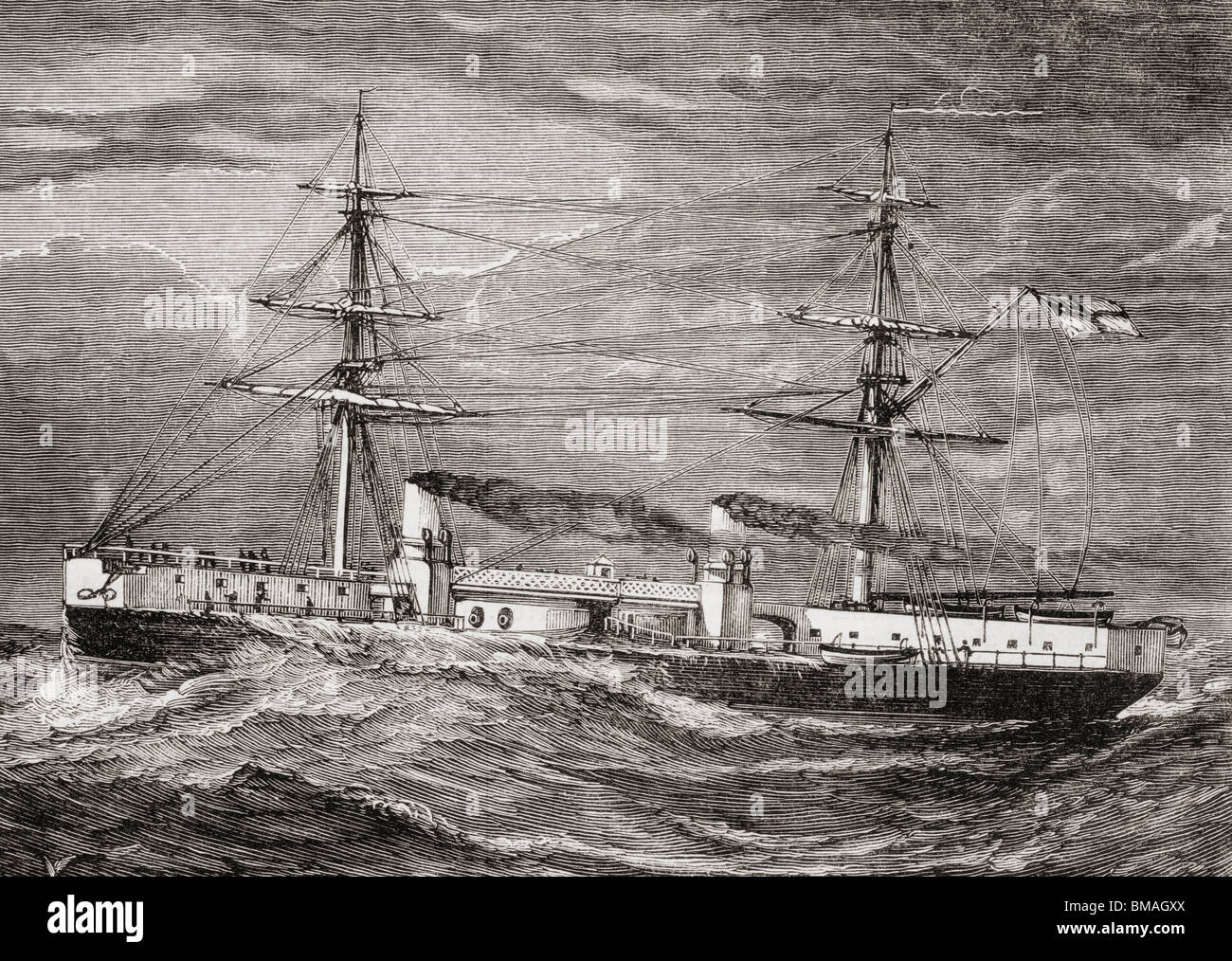 HMS Inflexible. Invincible class battlecruiser of the British Royal ...