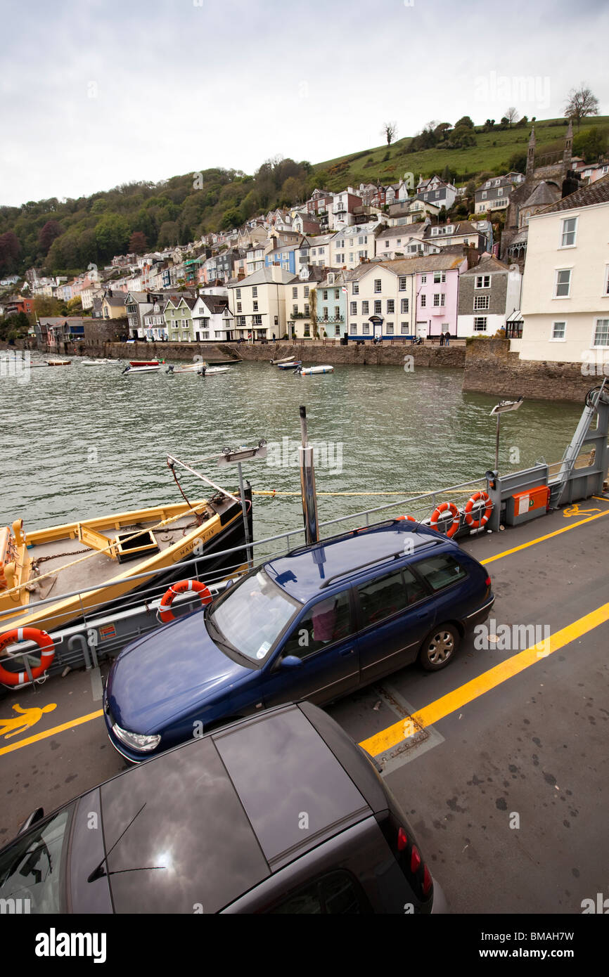 UK, England, Devon, Dartmouth, Lower Ferry crossing River Dart at ...