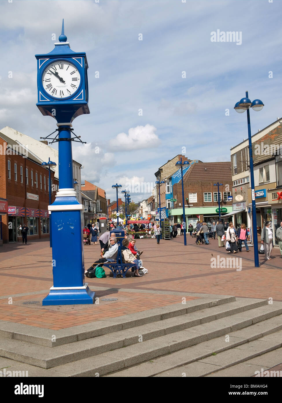 The pedestrianised High Street in Redcar Cleveland England UK Stock ...