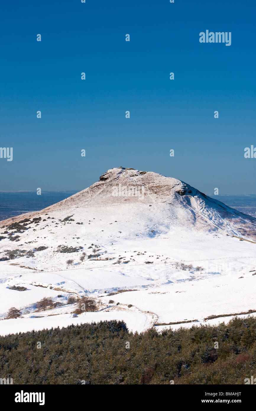 Snow Covered Roseberry Topping with a deep blue sky background, North ...