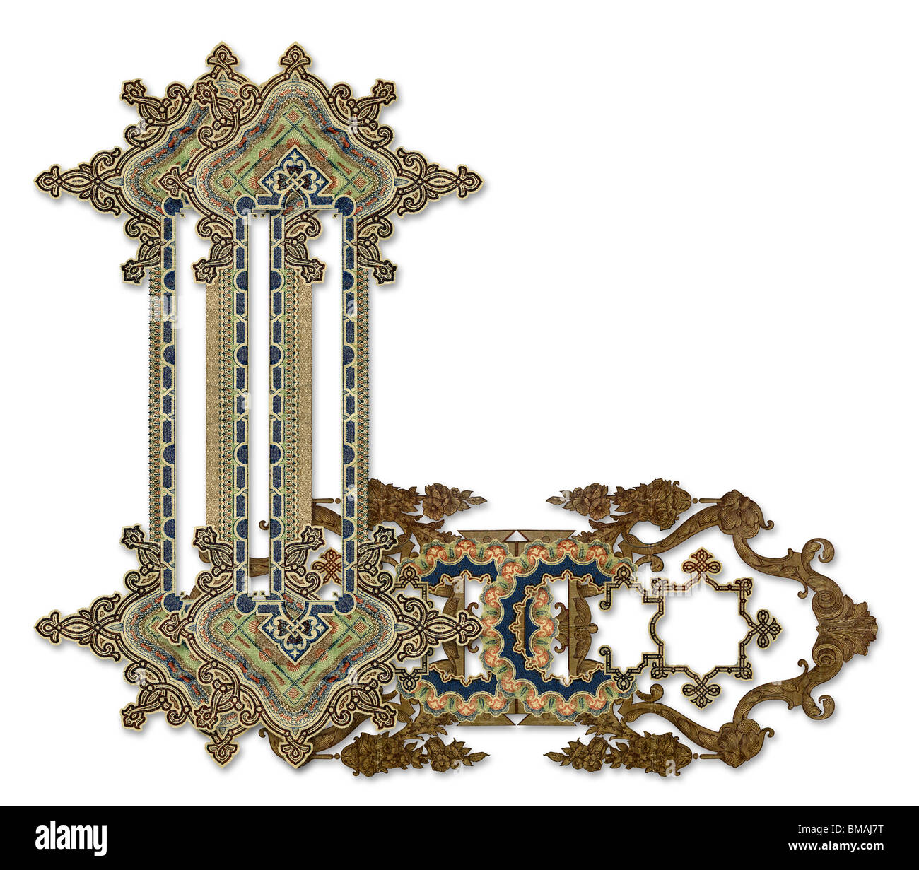 Luxuriously illustrated old capital letter L Stock Photo - Alamy