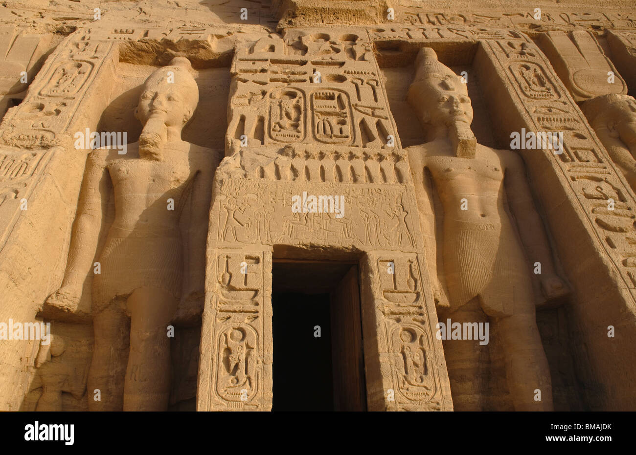 The Hathor Temple of Queen Nefertari at Abu Simbel in Egypt Stock Photo ...