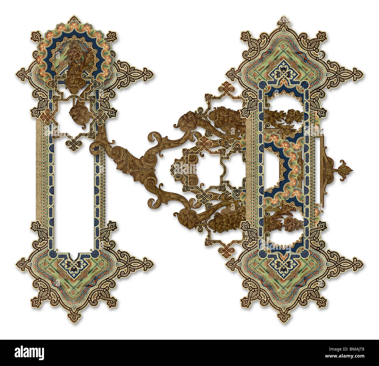 Luxuriously illustrated old capital letter "N". Font "LuxCapital Stock ...