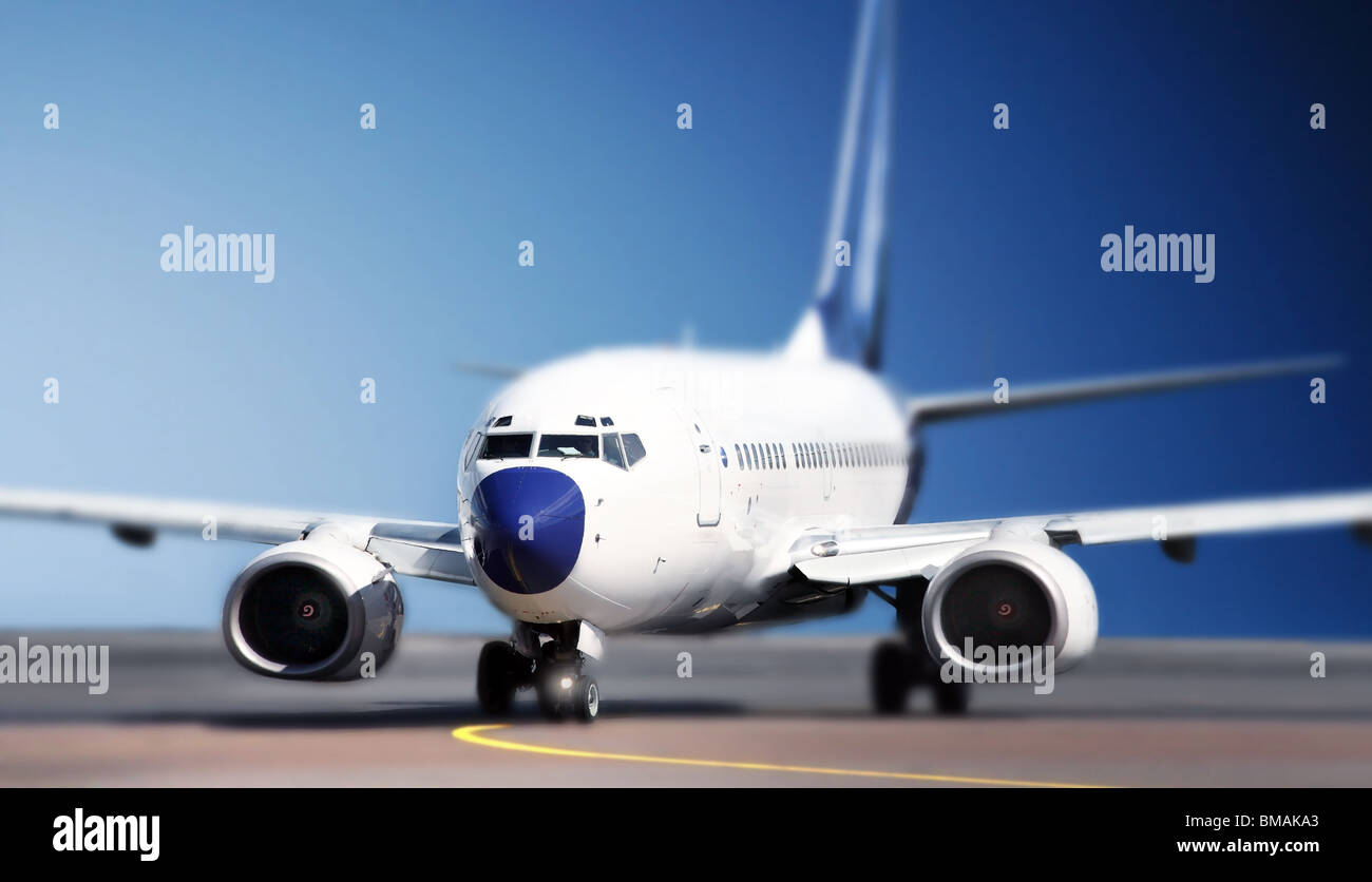 Aircraft on runway Stock Photo - Alamy