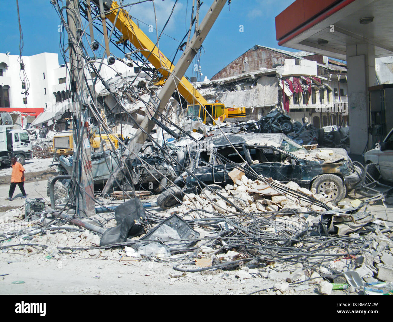 The destroyed center of Port au Prince after the earthquake in Haiti ...