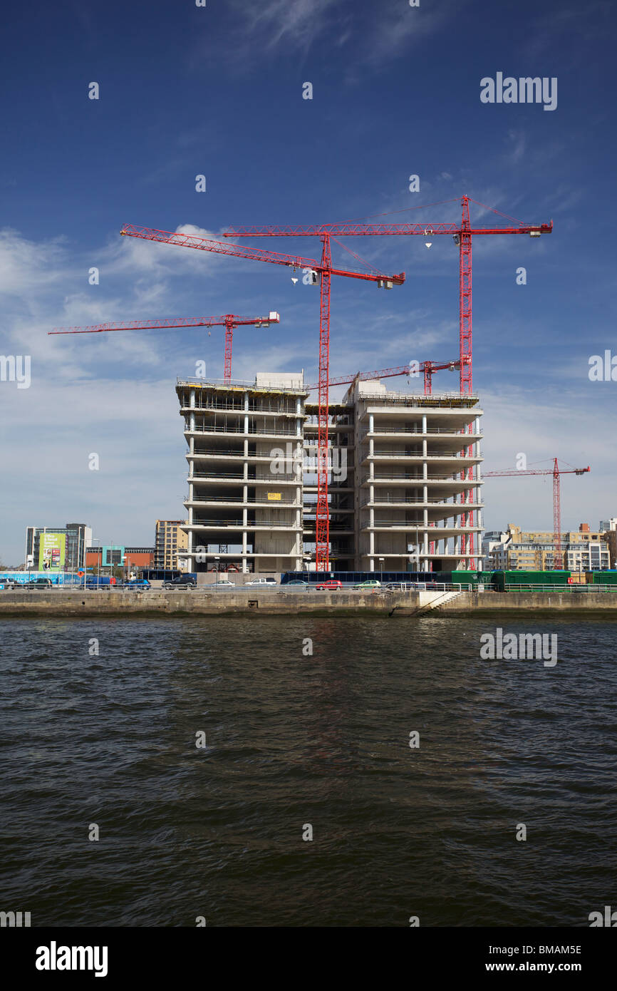 Dublin Docklands, construction cranes Stock Photo - Alamy