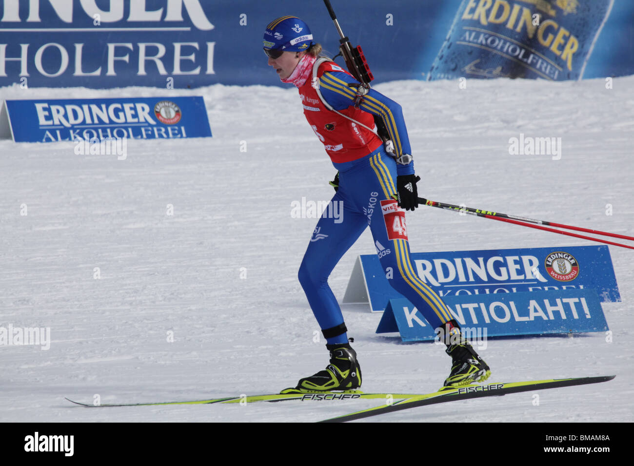 Helena Jonsson Sweden red jersey Women 7.5km Sprint IBU World Cup ...