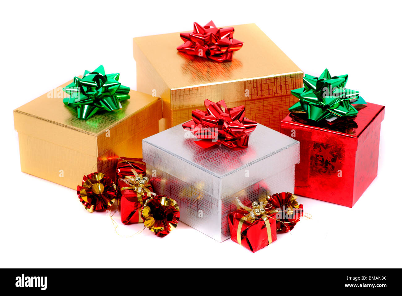 Background christmas gifts decorations Cut Out Stock Images & Pictures ...