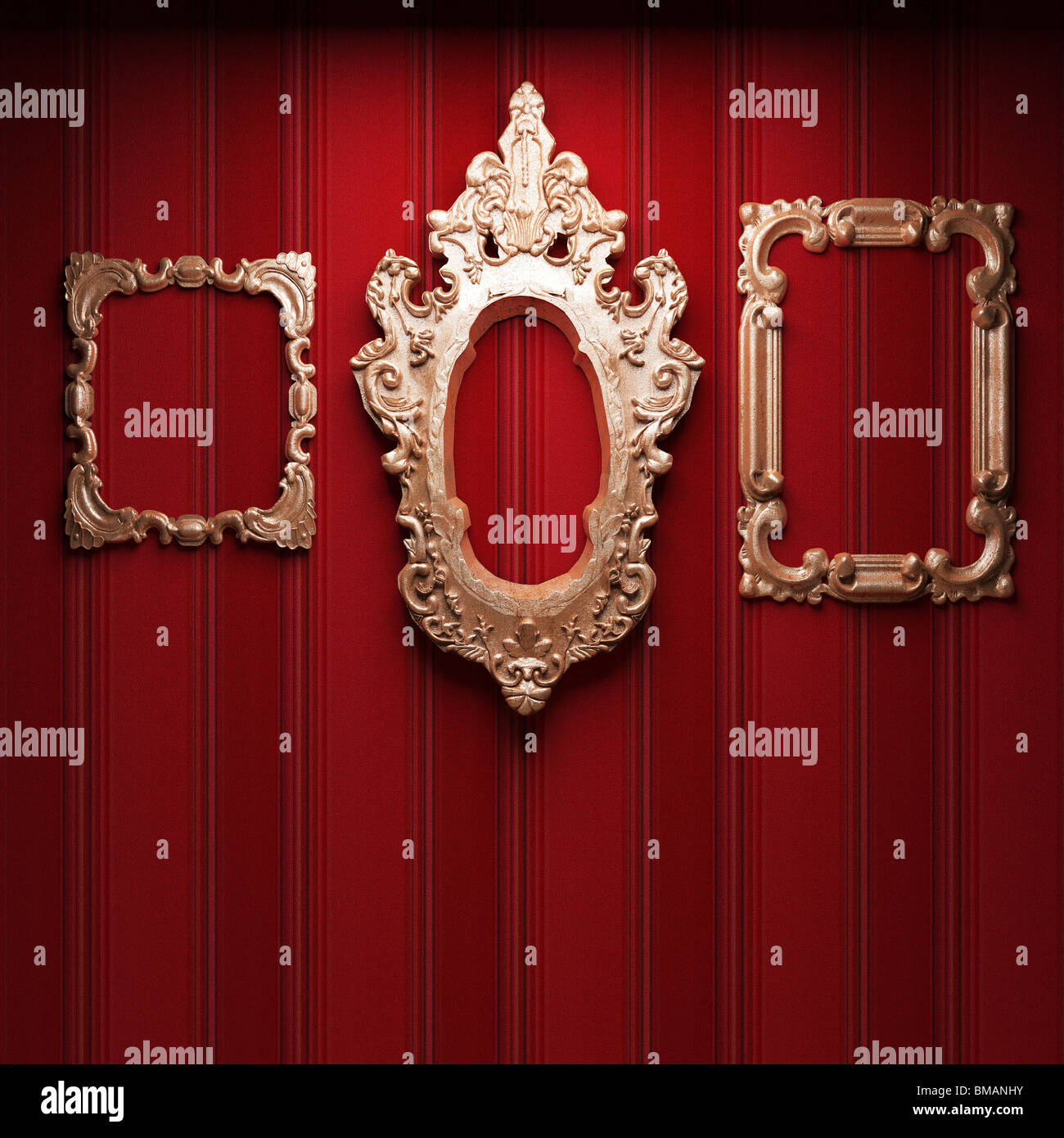 illuminated fabric wallpaper and frame Stock Photo - Alamy