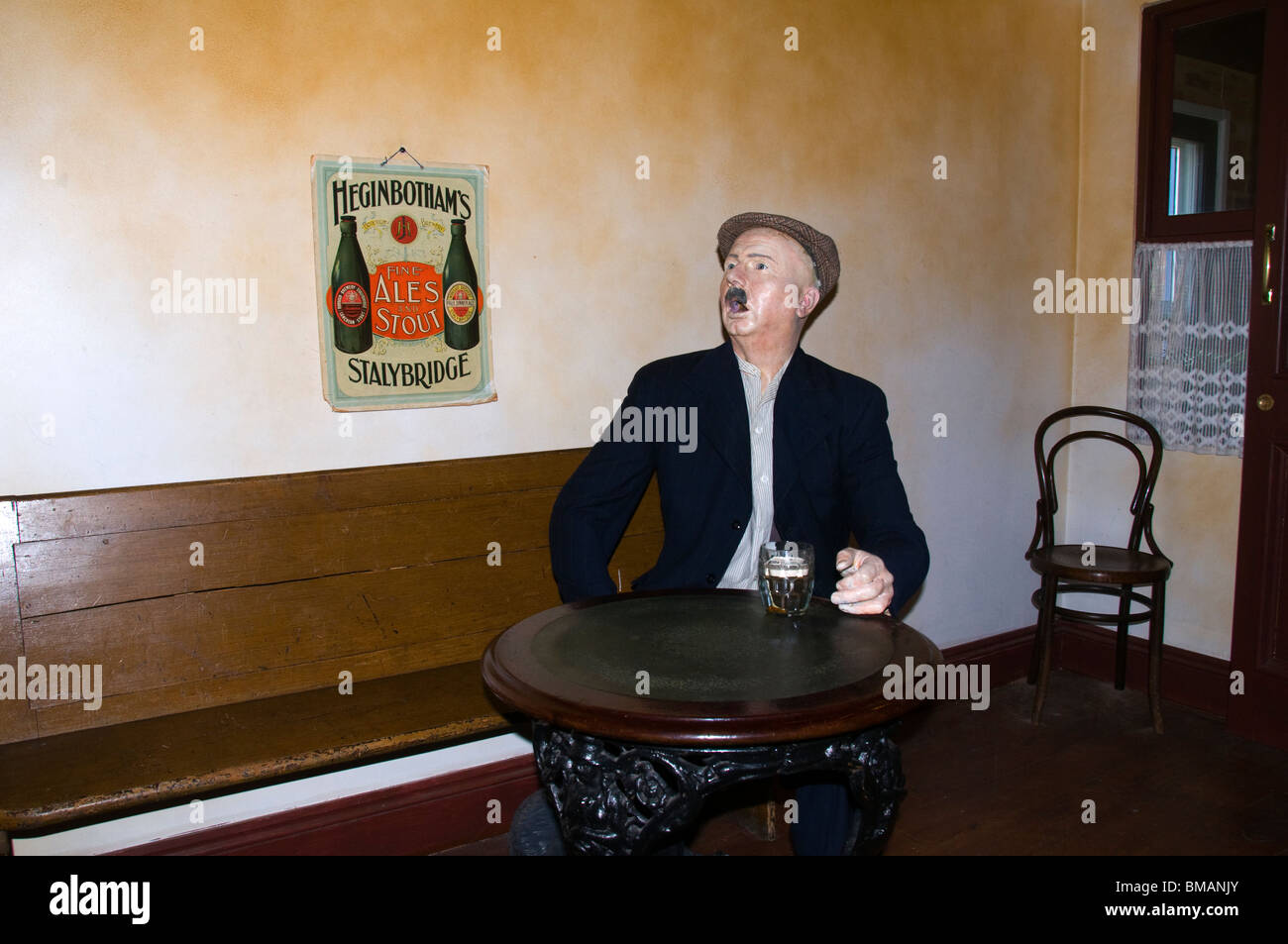 Reproduction of an early 20th century pub interior, Portland Basin ...