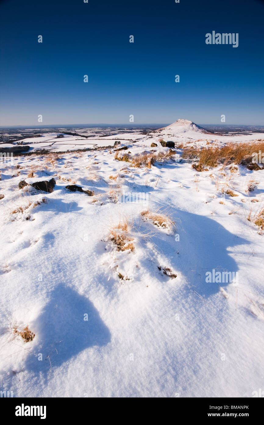 Snow Covered Roseberry Topping with a deep blue sky background, North ...