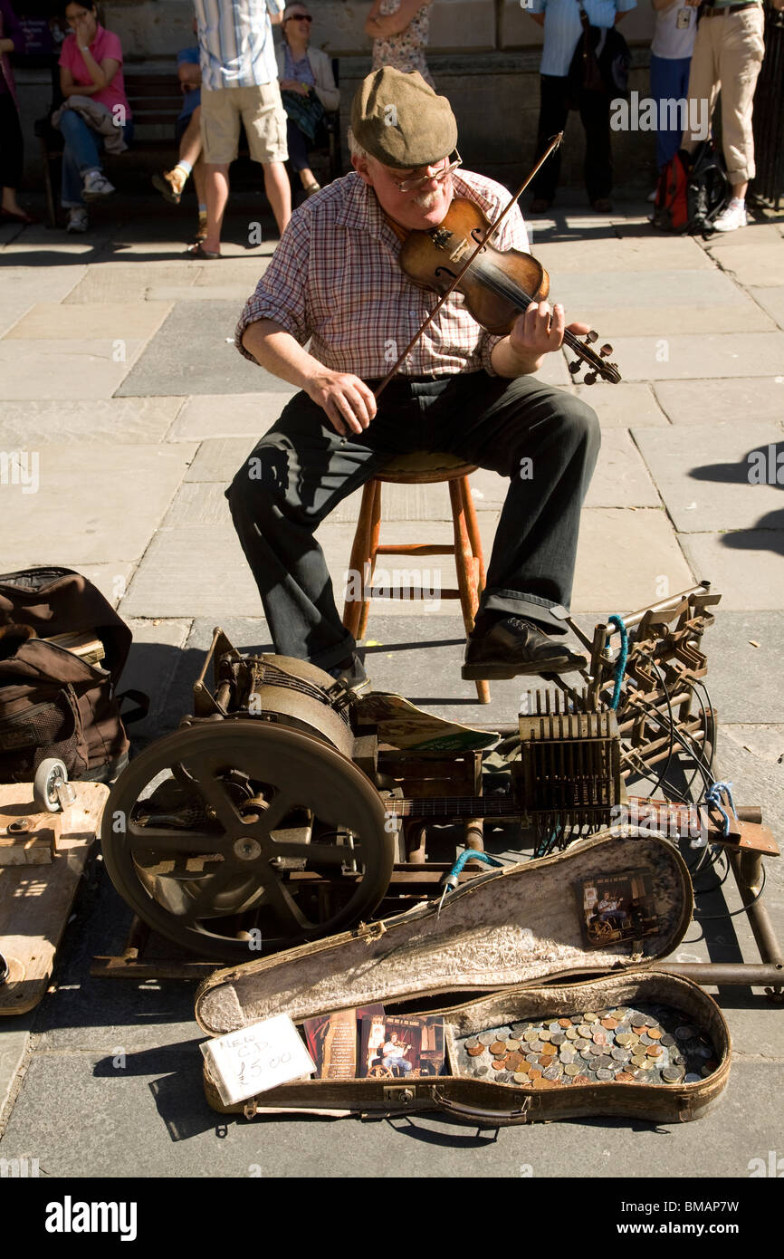 One man band busker musician, Abbey churchyard, Bath Stock Photo - Alamy