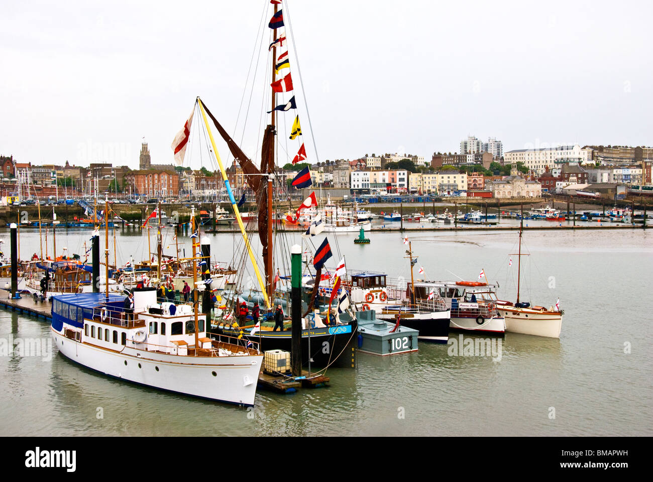 Little ships in Ramsgate harbour Stock Photo - Alamy