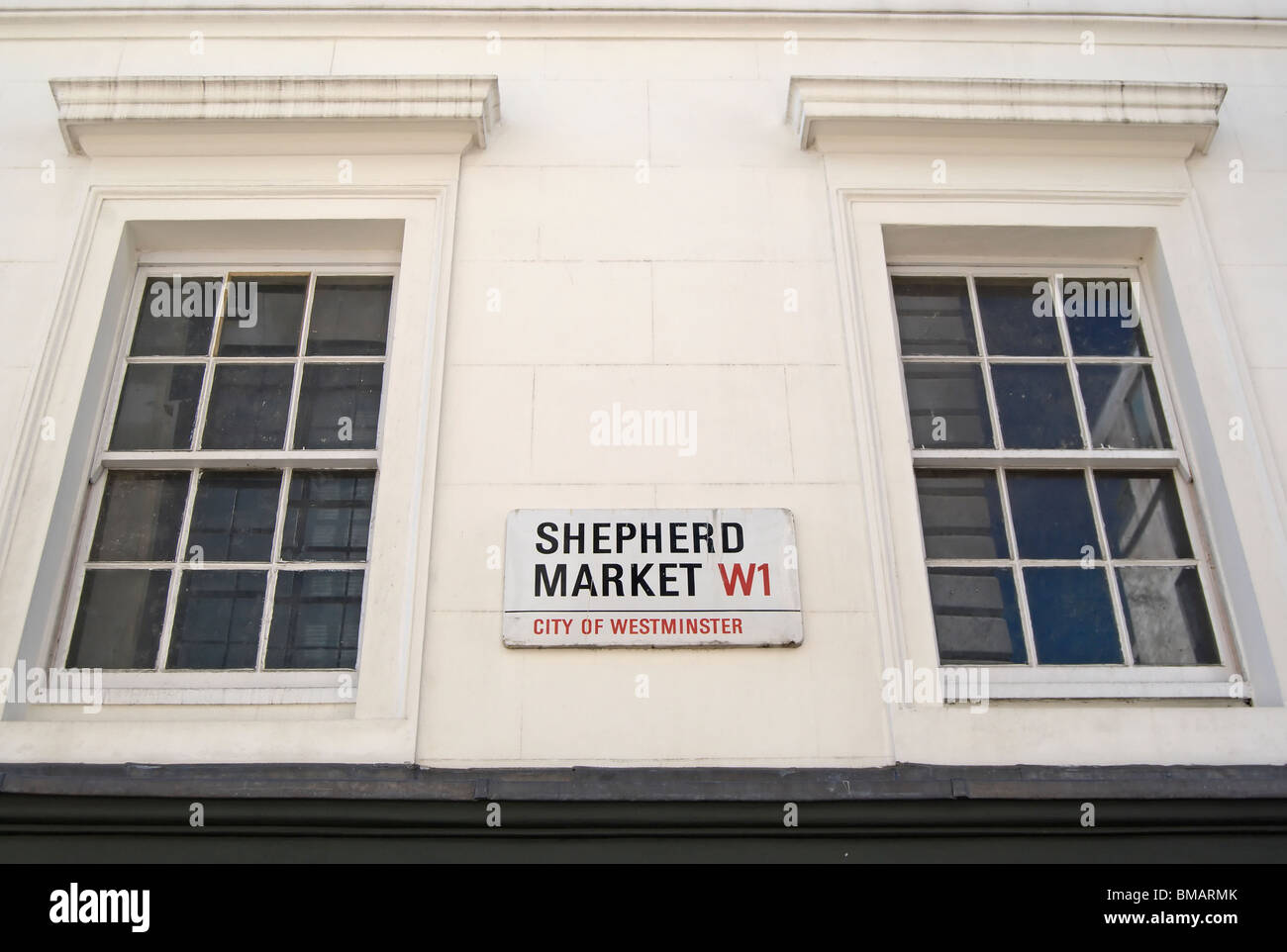 street name sign for shepherd market, mayfair, london, england, between ...