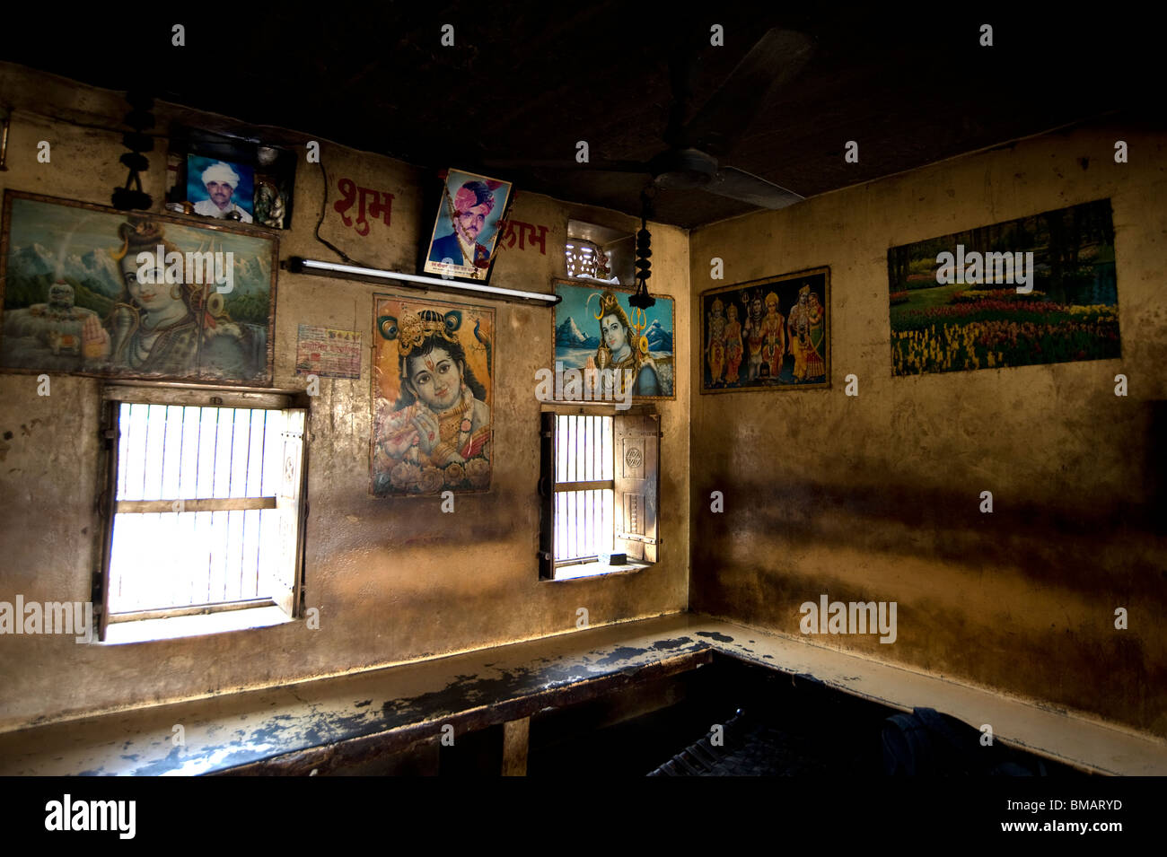 Chai stall (roadside tea shop) interior, Dangiyawas, Rajasthan Stock ...