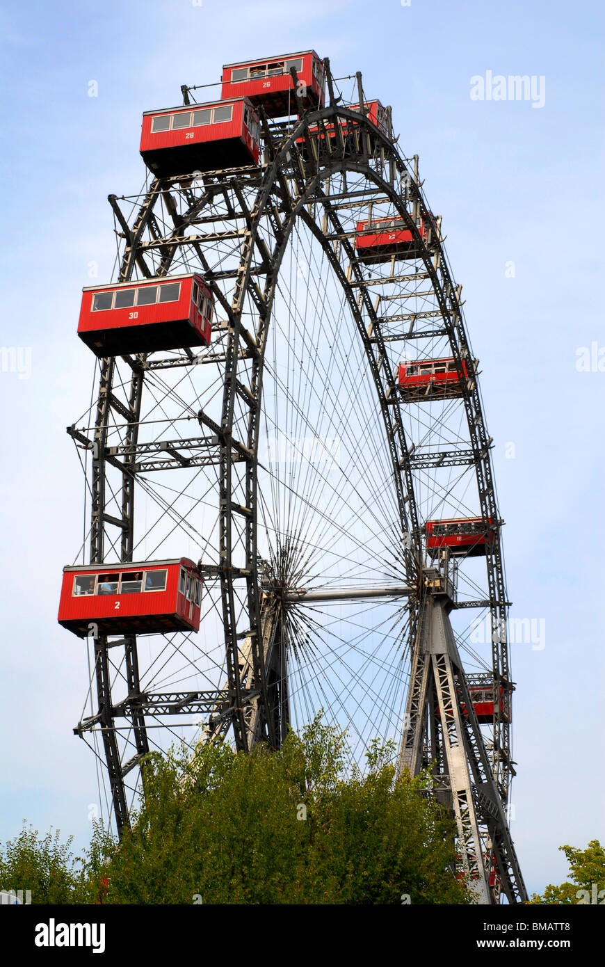 The historic giant wheel of vienna at prater entertainment park hi-res ...