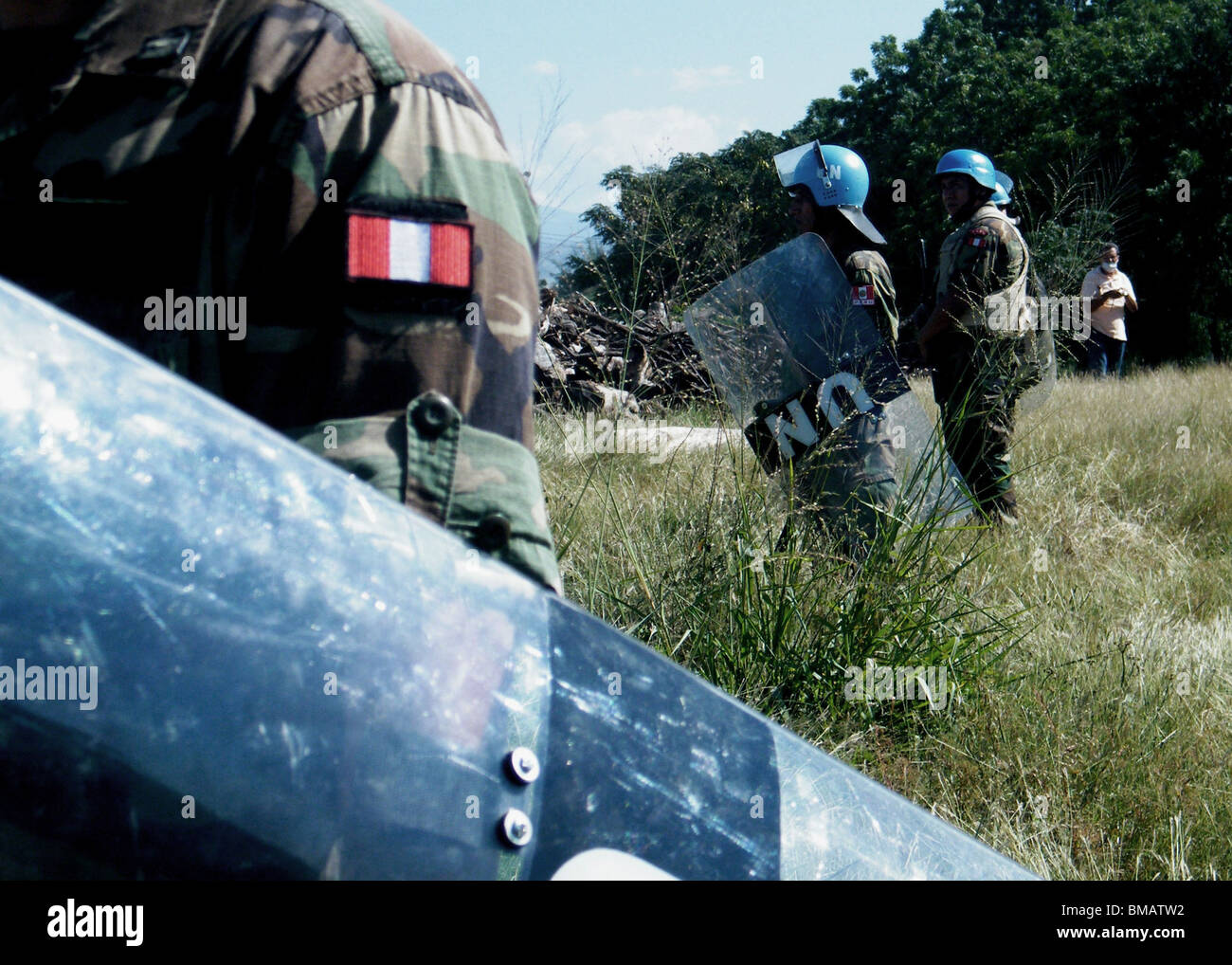 United Nations peacekeepers patrol in Port au Prince after the Haiti ...