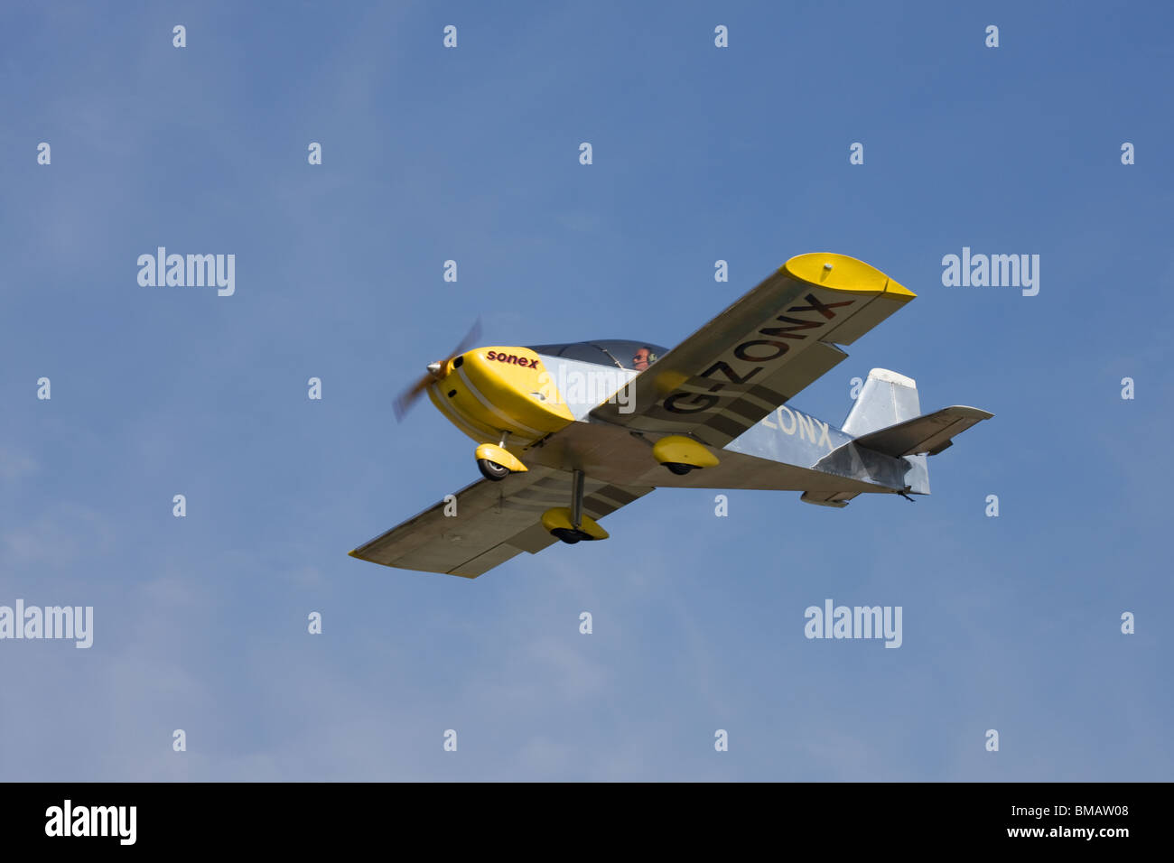 Sonnex G-ZONX microlight aircraft on final approach to land at Sandtoft ...