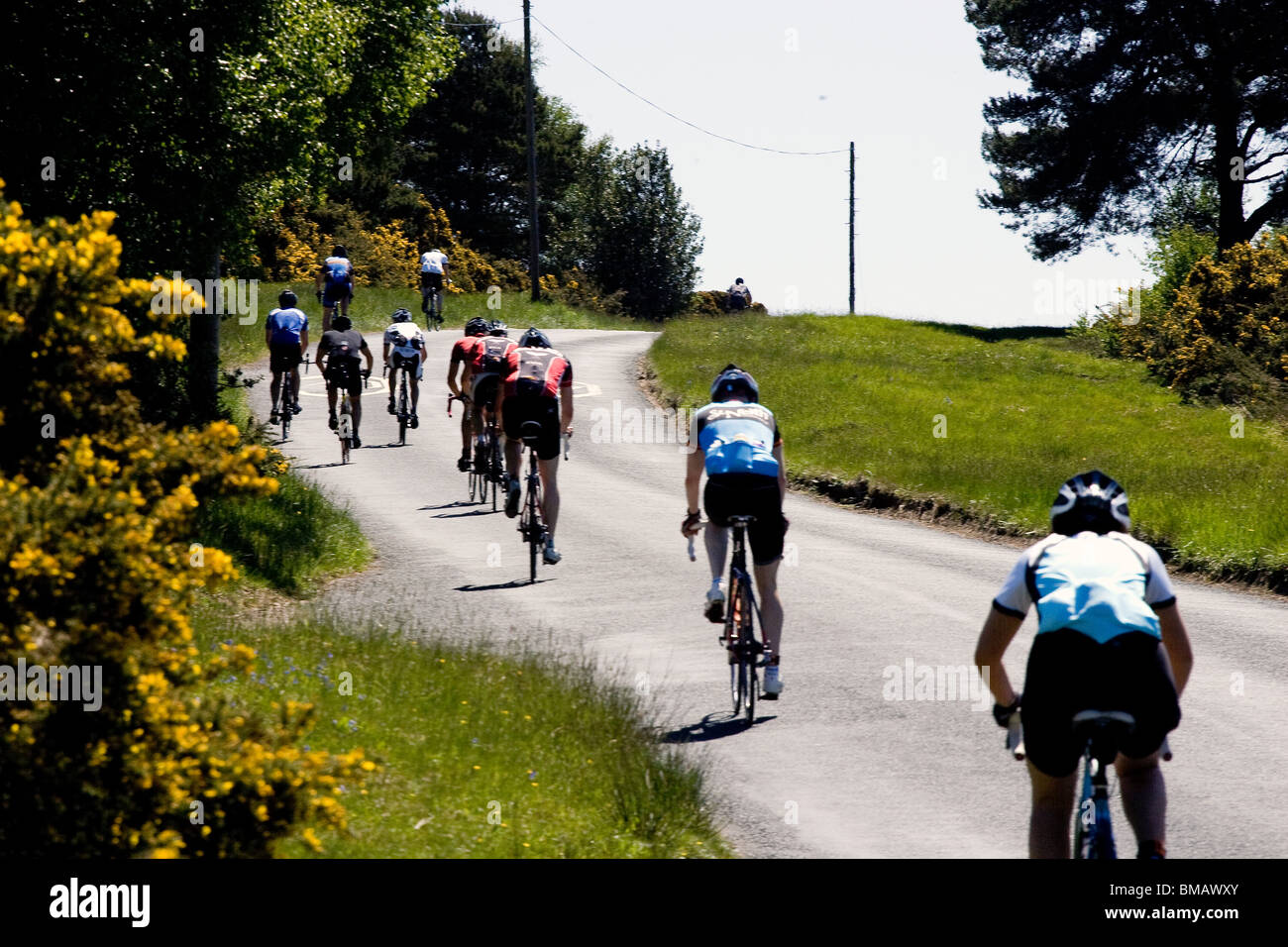 Cycling on UK roads Stock Photo - Alamy