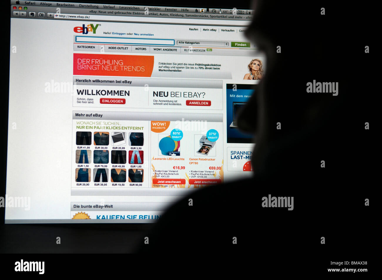 Head, Silhouette before eBay website Stock Photo - Alamy