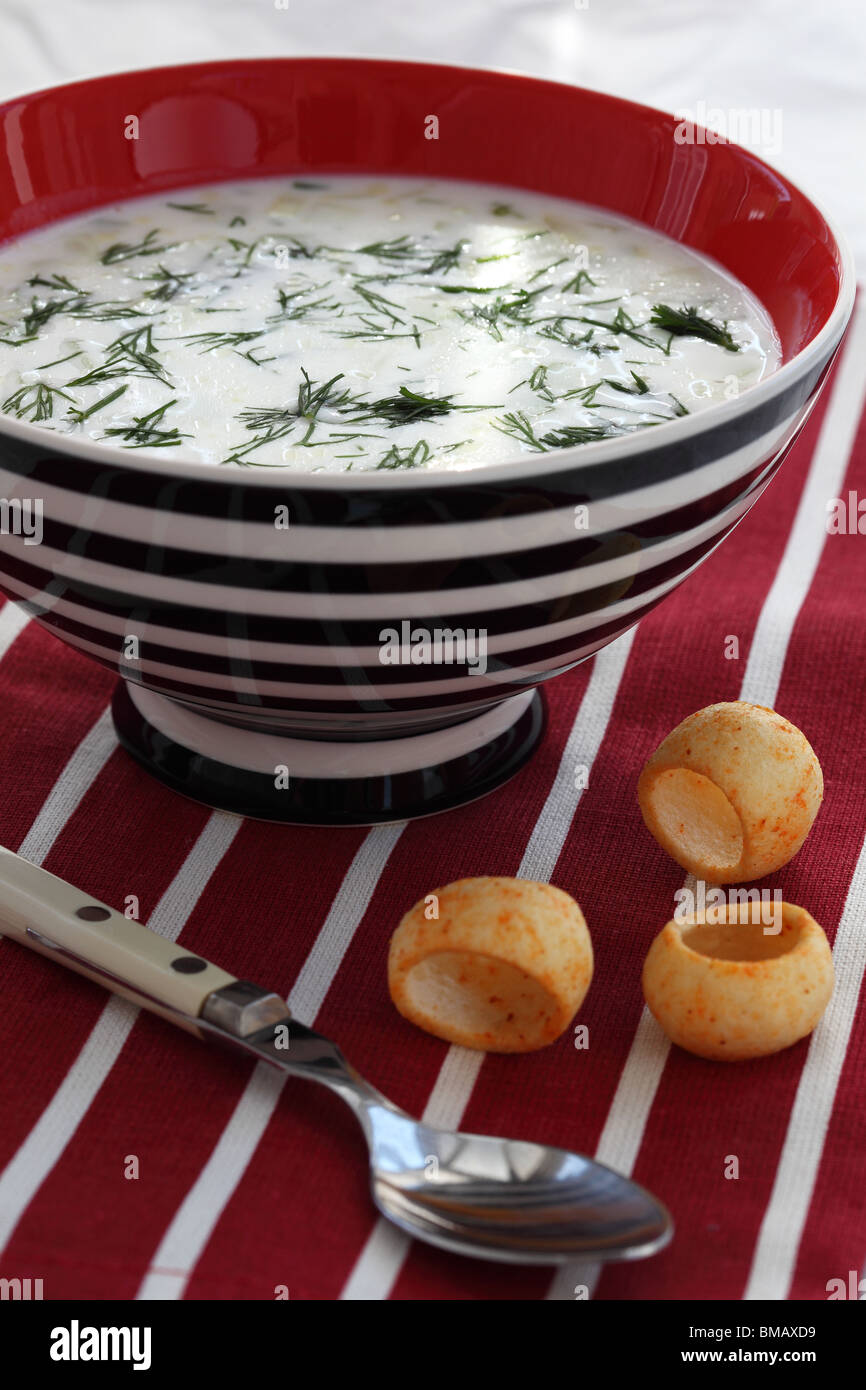 Tarator soup cold appetizer cucumber garlic hi-res stock photography ...