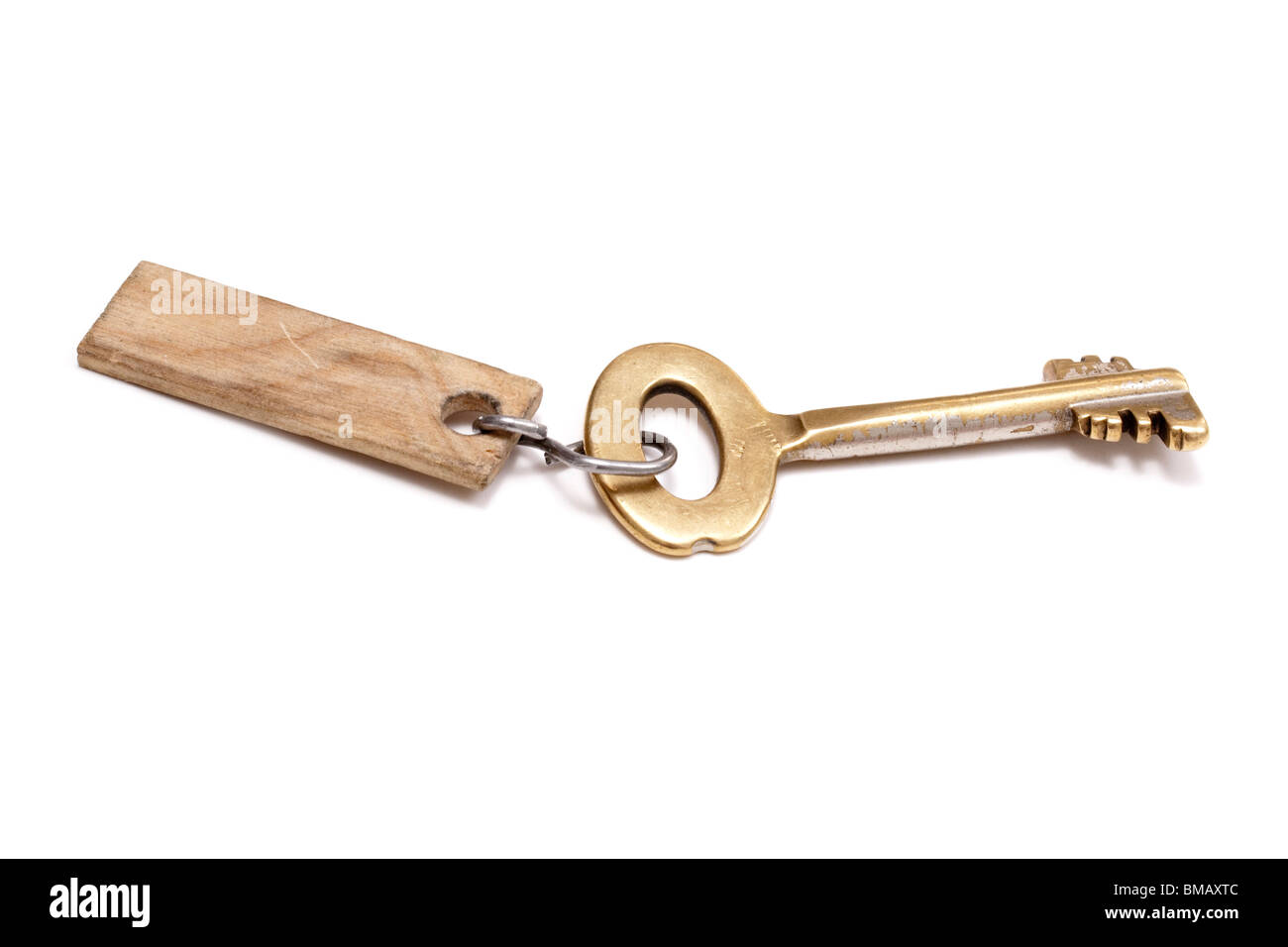 Key with label isolated on white background Stock Photo - Alamy