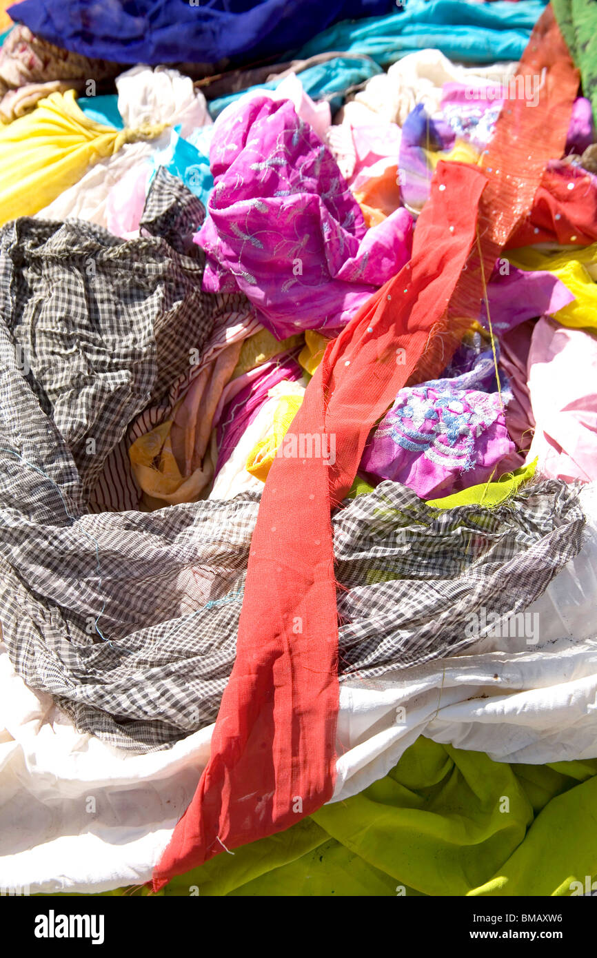 Rags cloths different color variety ; village Dilwara ; Udaipur ...