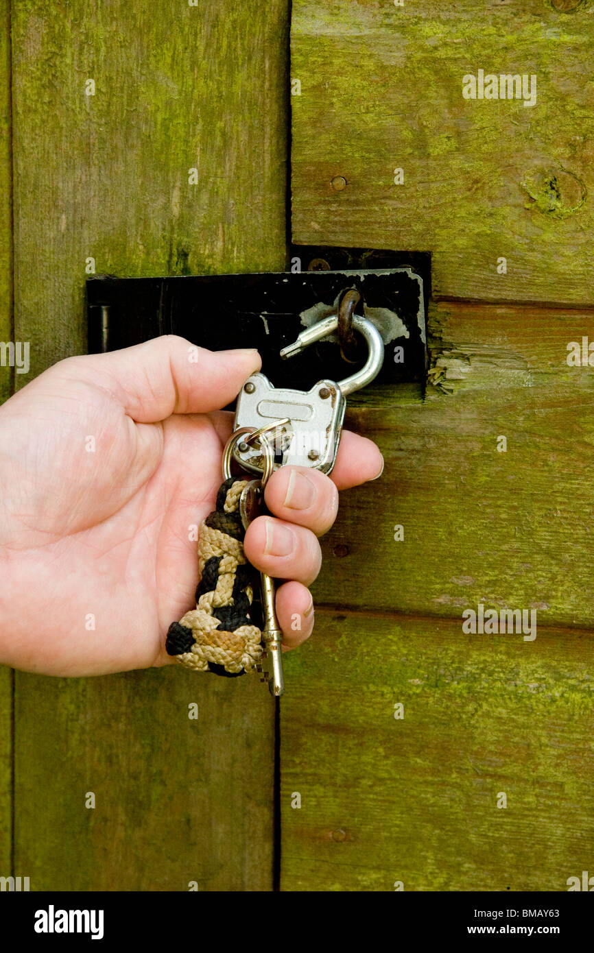 Hand key lock shed hi-res stock photography and images - Alamy