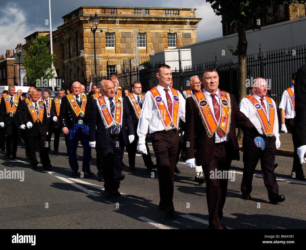 Orangefest, 12th July 2009 Orange parade through the center of Belfast ...