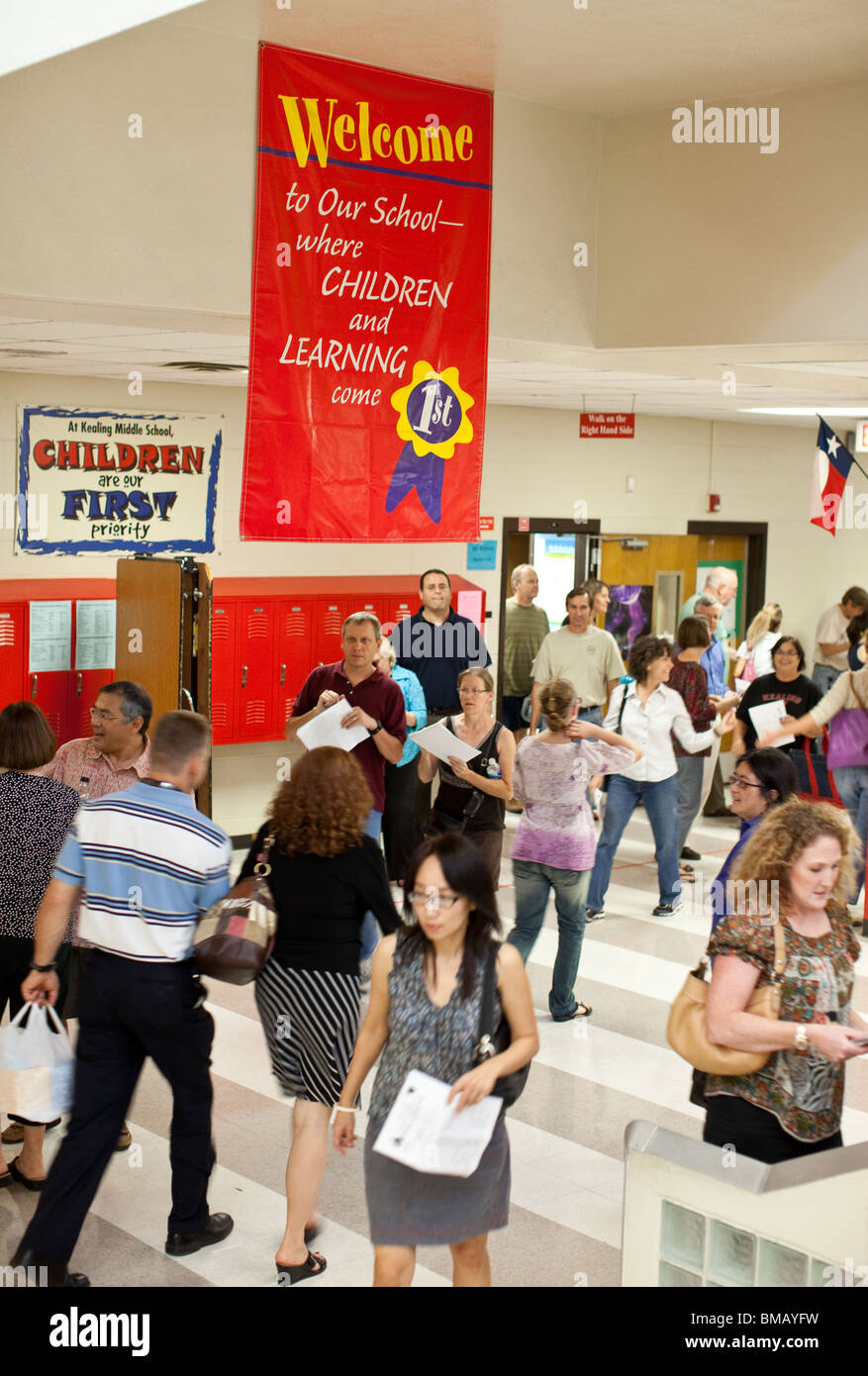 Middle School Students In Hallway