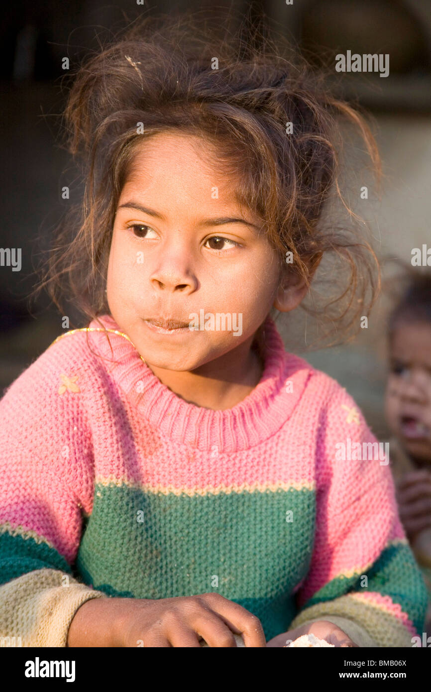 Small rural girl from Bheel tribal community ; semi urban village ...