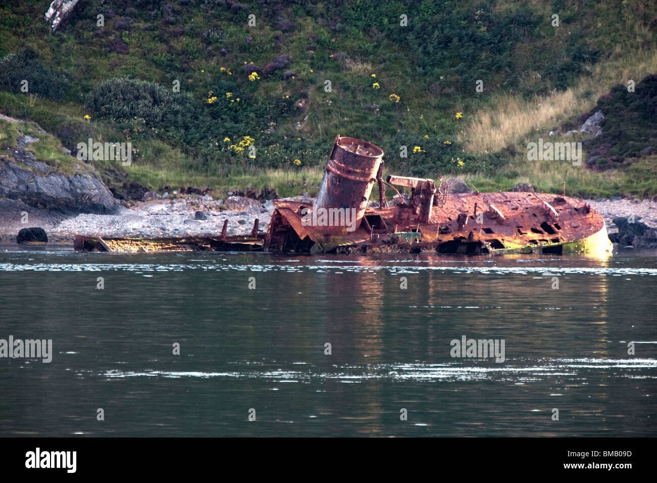 Scotland; View Of Rusty Shipwreck Stock Photo - Alamy