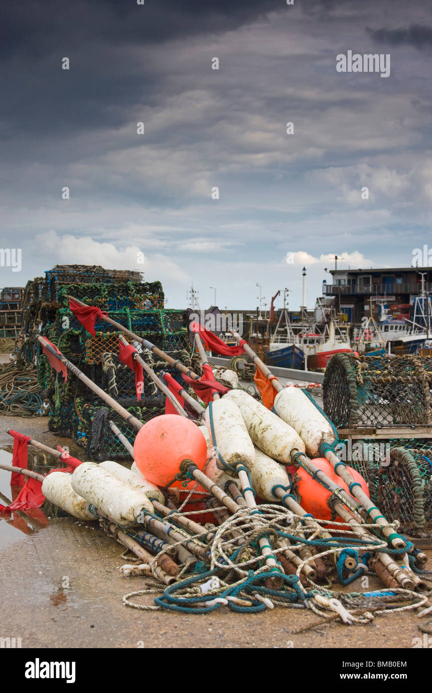East Riding, Yorkshire, England; Fishing Floats And Lobster Pots On The ...