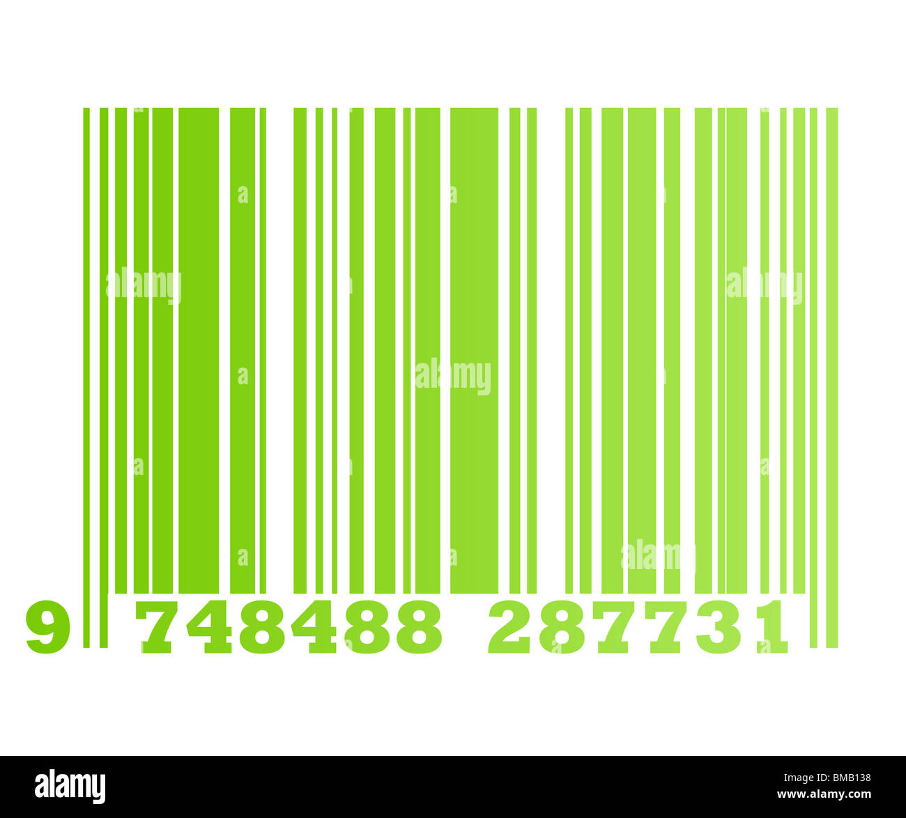 Eco gradient green retail bar code, isolated on white background Stock ...