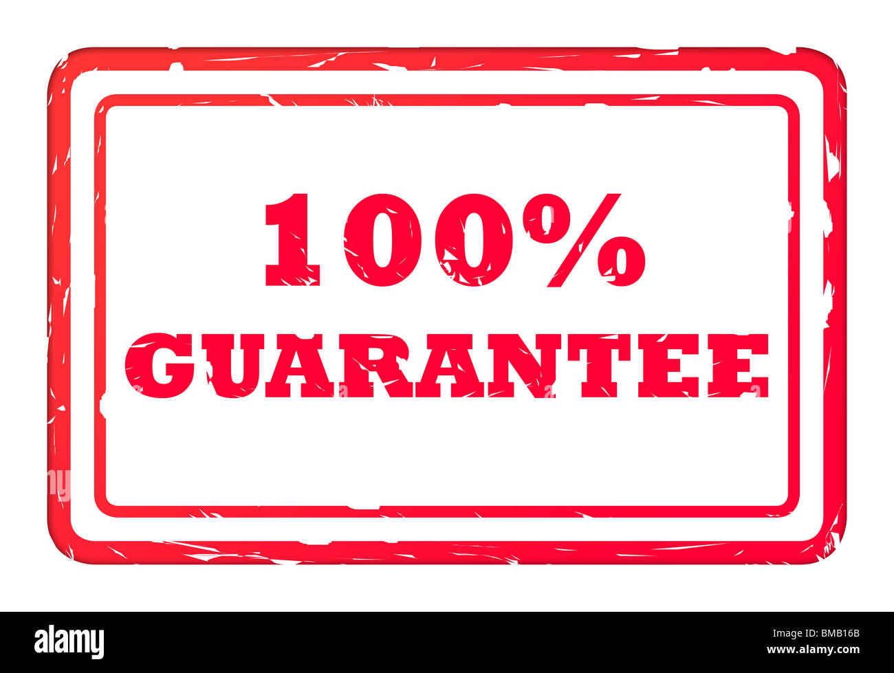 100% guarantee red used business stamp isolated on white background ...