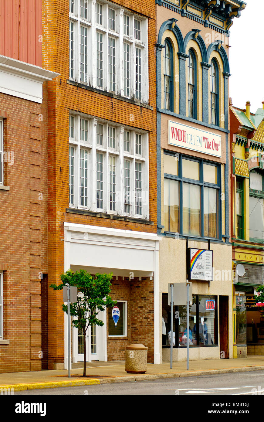 Buidlings down the main street (Perry St) in Napolean, Ohio. The town ...