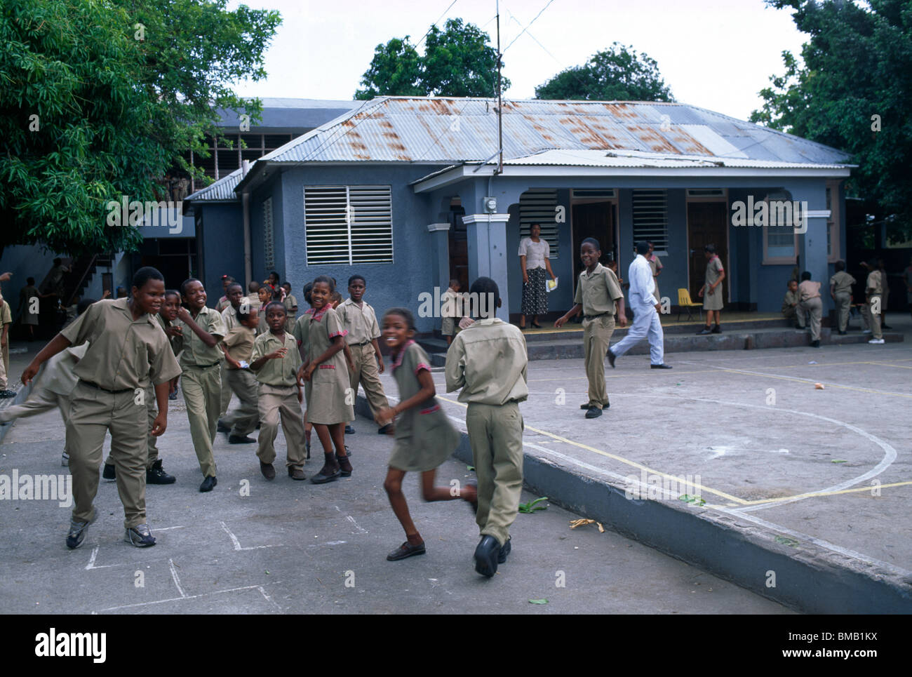 Kingston Jamaica Primary School Children In Playground Stock Photo - Alamy