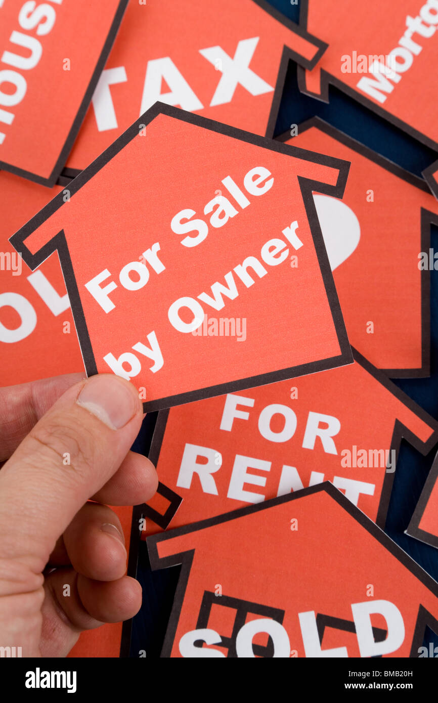 red home sign, Real Estate business Concept Stock Photo - Alamy