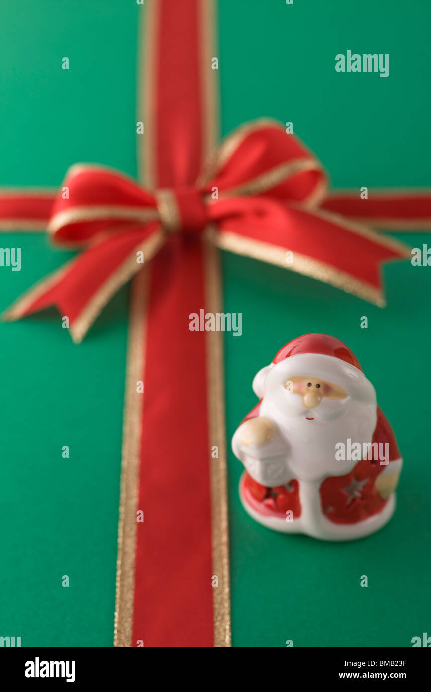 Santa Claus and Ribbon Stock Photo - Alamy