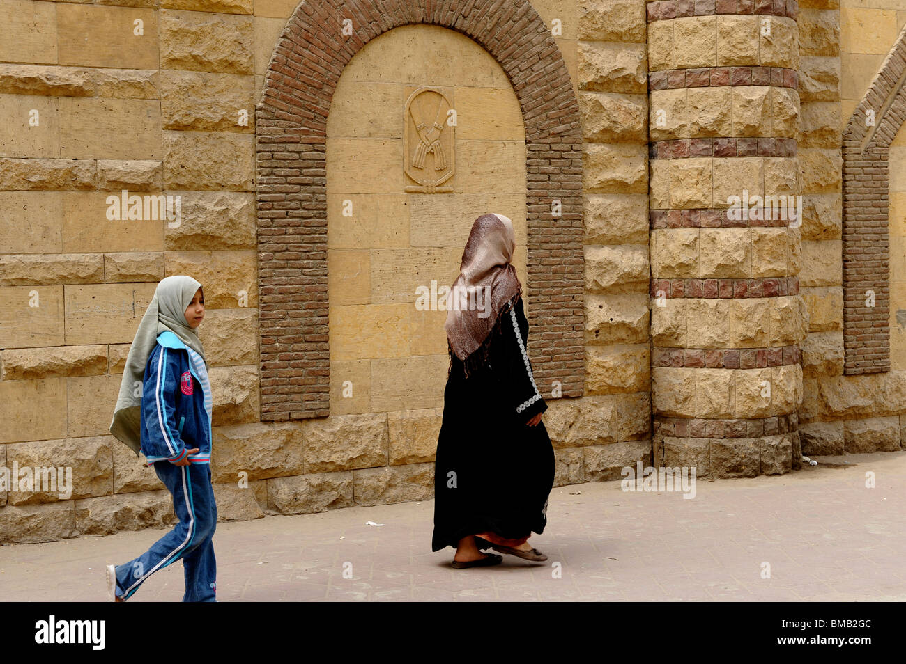 young zabbaleen girls at the church of the virgin mary, coptic cairo ...
