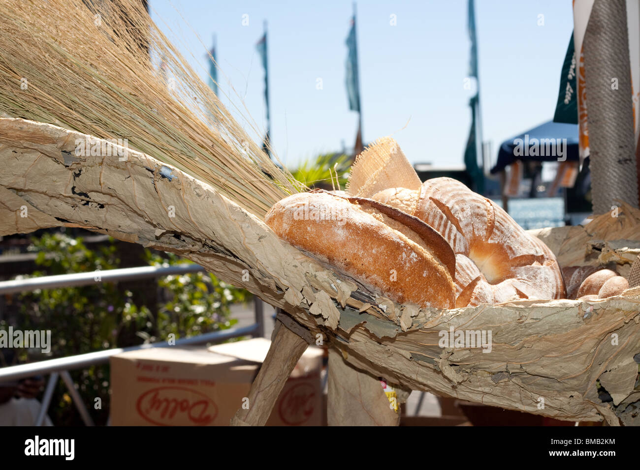 close up image of French breads with blurred background during bread ...