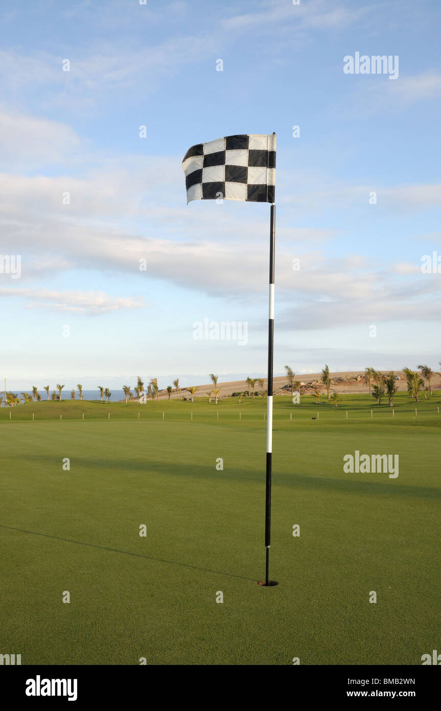 Flag at Coastal Golf Course Stock Photo - Alamy