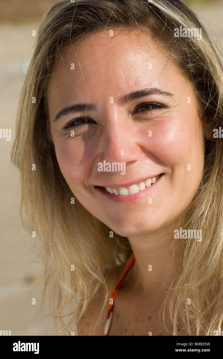 Happy woman smiling Beirut Lebanon Middle East Stock Photo - Alamy
